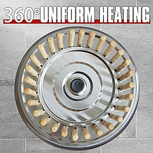 Smokeless Barbecue Hanging Grill With 28 Skewers Stainless Steel Charcoal BBQ Stove Charcoal Braised Grill Barrel Large Capacity Portable 360° All Round Roasting Oven (42cm*39cm (16.5''x15.4''))