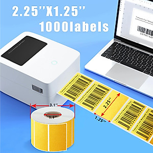 PARLAIM Rectangle Thermal Sticker Labels, 1000PCS Commercial Grade Square Direct Thermal Printer Labels for Address Shipping Label,UPC QR Code, Name Tag, Price Sticker (Gold)