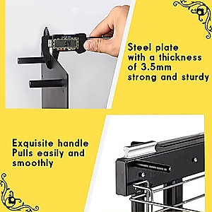 Blind Corner Cabinet Pull Out, 15in Opening Soft Close Heavy Duty Kitchen Corner Cabinet Organizer, 4 Chrome Plated Storage Baskets, for cabinets Minimum Size: 18.89" D*27.16" W*22.83" H