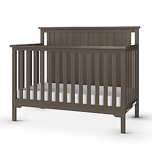 Child Craft Cottage Flat Top Crib, Dresser and Topper Nursery Set, 3-Piece, Includes 4-in-1 Convertible Crib, Dresser and Topper, Grows with Your Baby (Dapper Gray)