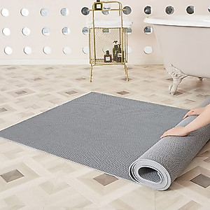 MYOYAY Commercial Drainage Mat 3x10 Ft 0.22'' Thick Drainage Non-Slip Mat PVC Drainage Rug Floor Mat Mesh Holes Pool Drain Floor Mat Roll for Restaurant Kitchen Bars Patio Bathroom Wet Area(Gray)