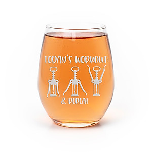 Wine Workout Fitness Running Personal Trainer Stemless Wine Glass - Fitness Gift Ideas, Fitness Lover Gifts, Gift For Gym Rat, Gym Gift