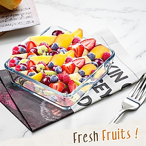 5x5 Small Baking Dish, 2pcs Small Baking Dishes for Oven Air Fryer Safe, 5 Inch Square Glass Small Baking Dish, Mini Casserole Dish with Handle