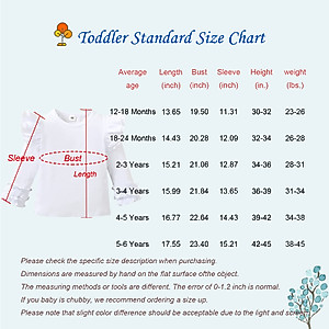 Toddler Baby Girl Solid Color T-Shirt Kids Blouse Plain Ruffle Sleeve Top Cotton Casual Clothes (033B-White, 4-5 Years)