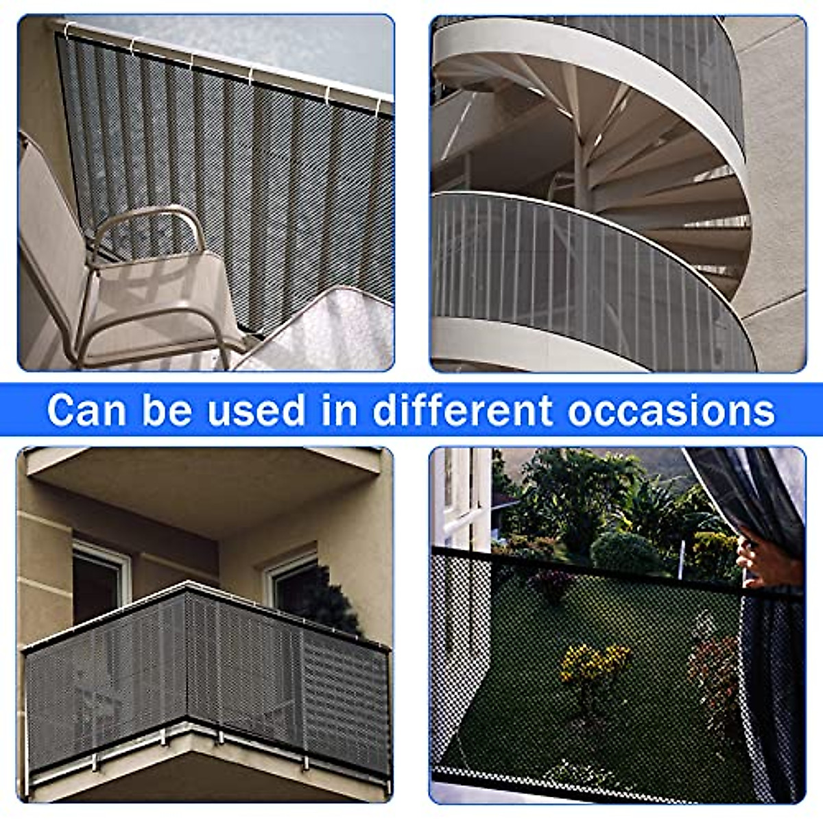 Stairway Net, Baby Gate for Stairs with No Drilling, Baby Safety Stairs Rail Net, 18 ft L x 2.66 ft H, Baby Safety Net Balcony Banister Stair Net for Child, Small pet,Toy- Indoor & Outdoor(Black) 22