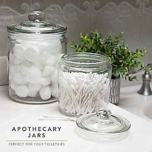 GADGETWIZ Glass Cookie Jar - Glass Apothecary Jars With Lids - Canister Sets For Kitchen Counter - Glass Candy Jars - Glass Canisters Set Of 3 - Sugar Containers For Countertop (3 pack 32oz)