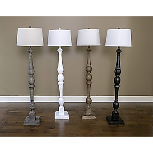 Decor Therapy Distressed Baluster Resin Floor Lamp, Warm Grey