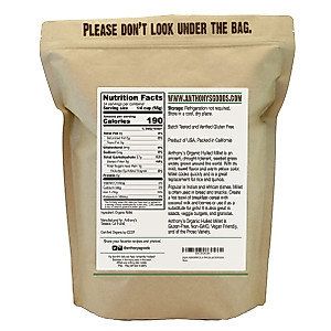 Anthony's Organic Hulled Millet, 3 lb, Gluten Free, Raw & Grown in USA