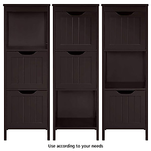 Yaheetech Bathroom Floor Cabinet, Wooden Storage Cabinet with 2 Drawers and 1 Shelf, Multifunctional Side Organizer Rack Stand Table, D11.8xW11.8xH35 Inches Espresso