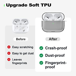 Foweroty for Airpods Pro Case Cover with Key Buckle, Clear Anti-Yellow Protective TPU Cover Case for Airpods Pro(Clear Black)