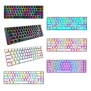 Qksky Wired Gaming Mechanical Keyboard 68 Key LED Backlit Two-Color Injection Luminous Keyboard for Laptop and Gamer Pro 68 Key Gaming Keyboard USB