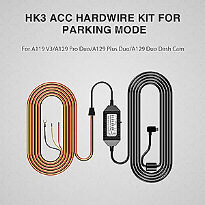 VIOFO HK3 ACC Hardwire Kit for A129, A129 Plus, A129 PRO, A129 IR, A119V3, Enables Parking Mode, Low Voltage Protection