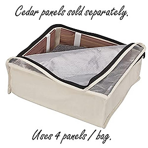 Household Essentials 3321-1 Cedarline Natural Cotton Canvas Zippered Sweater Bag | Storage Bag for Closets and Under the Bed | 2-Pack