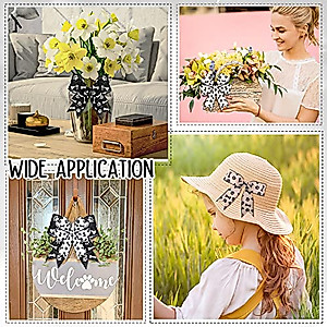 Waydress 3 Rolls 20 Yards Dog Paw Print Wired Edge Ribbon Burlap Craft Ribbons Gift Wrapping Ribbon Dog Paw Print Ornaments Fabric Ribbons for Christmas Home Party Wreath DIY Craft Bouquet Decoration