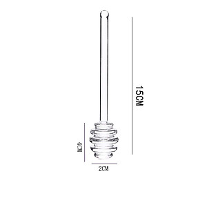 Honey Dipper Sticks Glass Honey and Syrup Dipper Stick Server for Honey Pot Jar Containers,6 inch