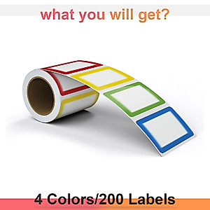 MFLABEL Colorful Name Tag Labels - 200 Stickers
