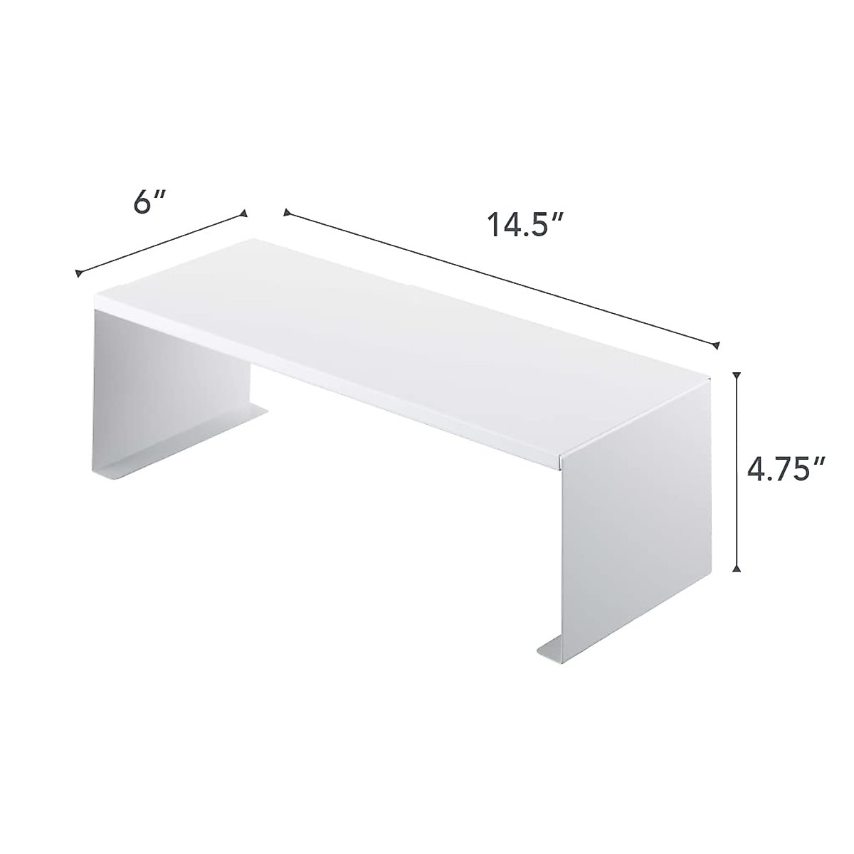 Yamazaki Home Expandable Platform Riser-Storage Shelf Organizer Rack, One Size, White