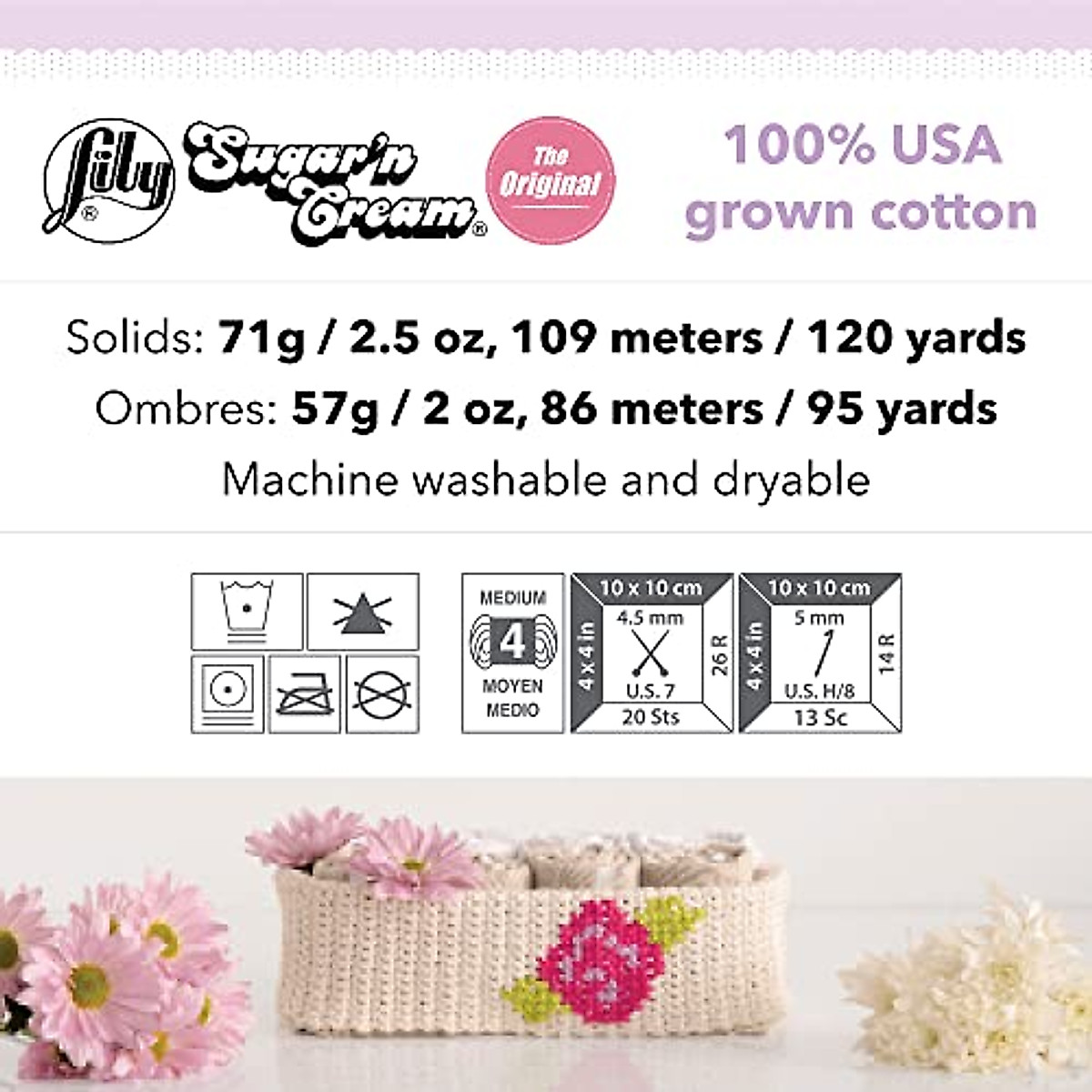 Lily Sugar'N Cream Earth Yarn - 6 Pack of 57g/2oz - Cotton - 4 Medium (Worsted) - 95 Yards - Knitting/Crochet