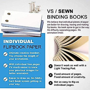 Flip Book Kit - LED Lightbox for Drawing and Tracing & 240 Sheets Animation Paper for Flip Books A5 Flipbook Kit: Led Light Box/Light Tablet for Tracing Flip Book Paper with Screws Flipbook Light Pad