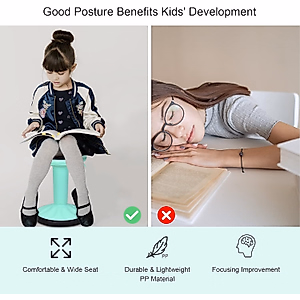 Byroce Kids Adjustable Wobble Stool, 24” Active Learning Classroom Seat, Non-Skid Wiggle Chairs Improve Posture, Focus & Help ADHD/ADD, Flexible Student Wobble Stool for Classroom Seating (Green)