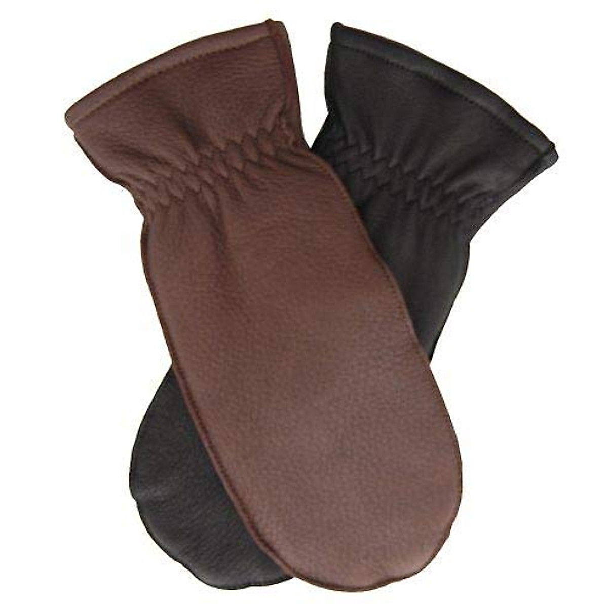 Pratt and Hart Snowfall Women’s Deerskin Leather Mittens with Finger Liners Size M Black