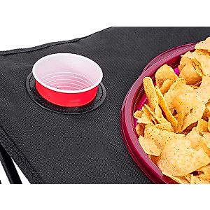 Monoprice Tailgating Table with Insulated Cooler, Portable, Compact and Collapsable, for BBQ, Picnic and Tailgate - Pure Outdoor Collection, Black, Large