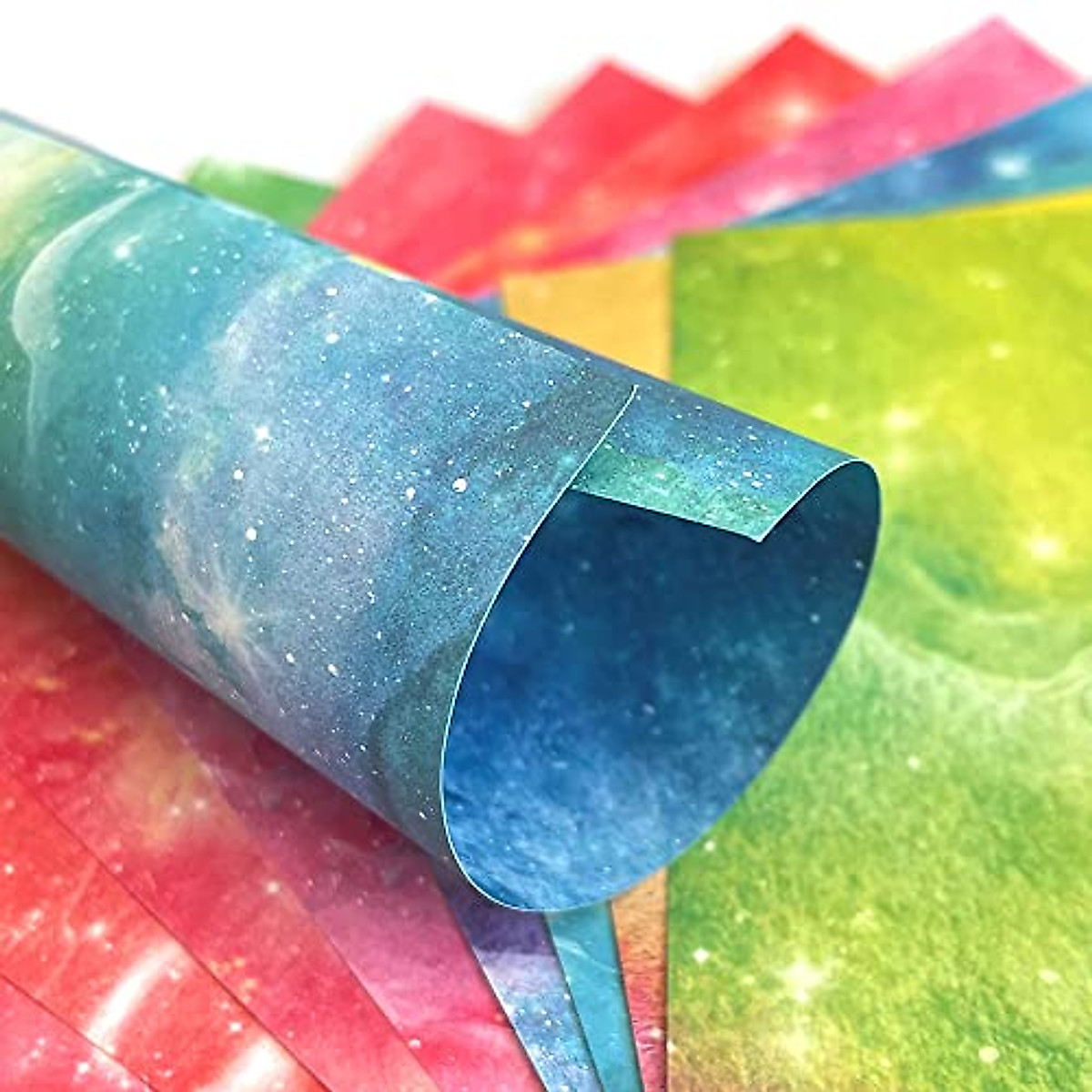 Origami 6x6 Paper Kit 50 Sheets 12 Vivid Colors Double Sided Printed Traditional Patterns Square for Arts Crafts Projects, Gradient Colors