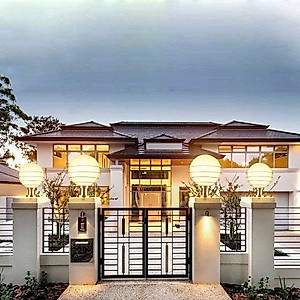 Bwldma Outdoor Waterproof Ball E27 Post Lamp Modern Simple Round Spherical Column Headlights Stainless Steel Home Garden Bulb Landscape Pillar Light (Size : 20 30cm) (Size : 30CM)