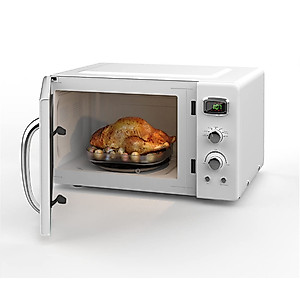 Retro Microwave Oven, SIMOE Compact Microwave Countertop 0.9 cu.ft. 900 W