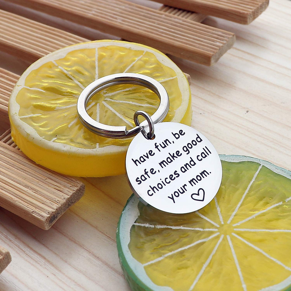 XYBAGS New Driver Keychain Gift, Have Fun, Be Safe, Make Good Choices and Call Your Mom, Daughter Son Graduation Key Ring Gifts