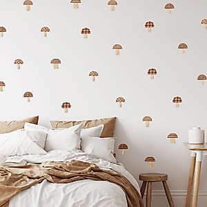 Watercolor Mushroom Wall Decals Mushroom Stickers Decor for Walls Peel and Stick Removable Retro Room Wall Art Decor Vinyl Wall Sticker for Bedroom Living Room Classroom Office