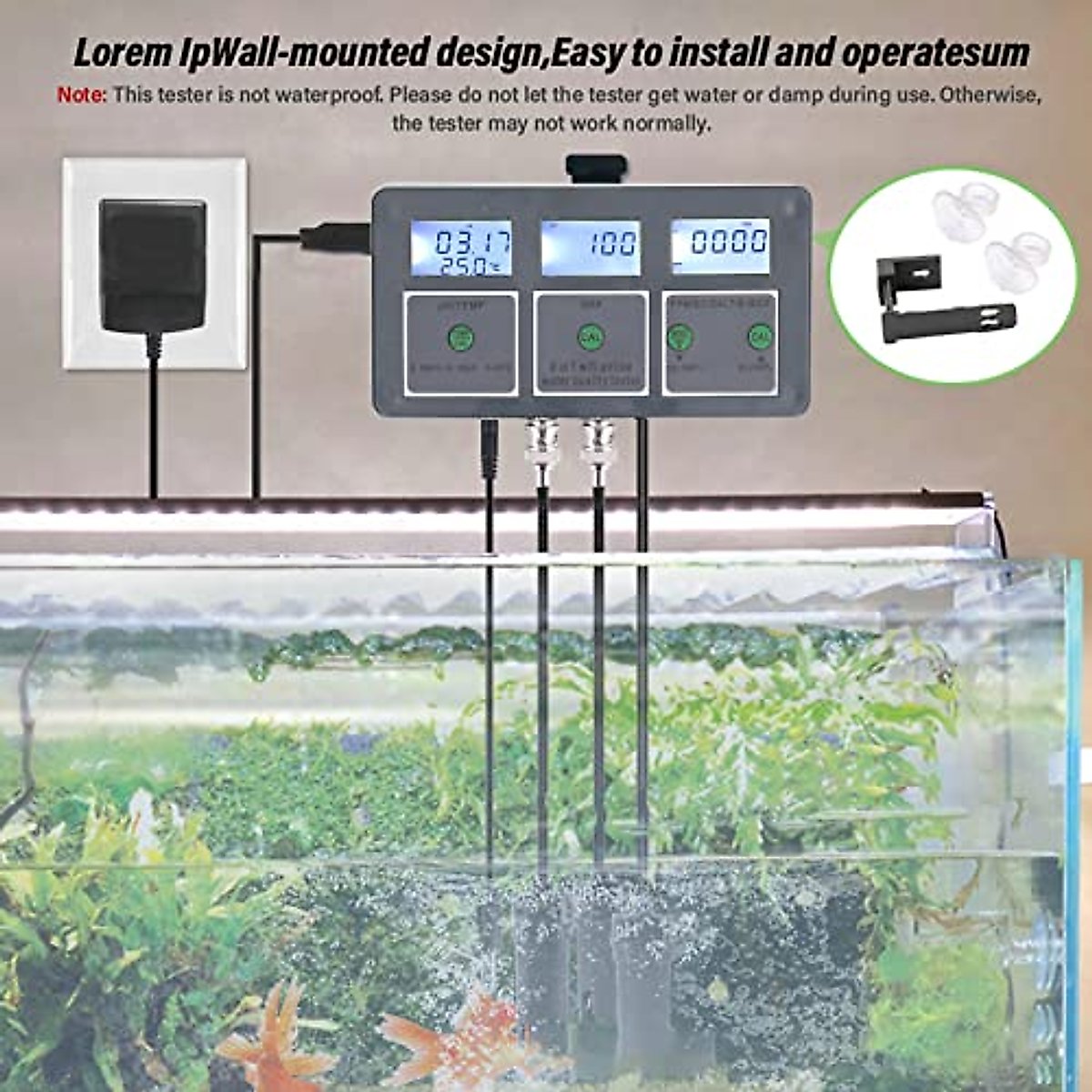 Water Quality Monitor, Automatic Correction Multi Parameter Water Quality Tester WiFi Online 24 Hour Monitoring for Aquarium(#2)