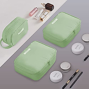 Didida 3 Pcs Makeup Bag Waterproof Cosmetic Bag for Women Travel Toiletry Bag Large Travel Makeup Case Multifunction Organizer Make Up Bag Brush Bags Reusable Toiletry Bag for Girls,green