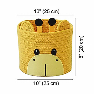 T&T Homewares Small Giraffe Baskets for Baby Diaper Organizer, Nursery Storage, Nursery Room Decor, Kids Room Organizer, Cat Dog Toy Storage