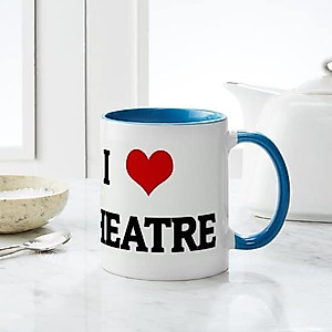 CafePress I Love THEATRE Mug Ceramic Coffee Mug, Tea Cup 11 oz