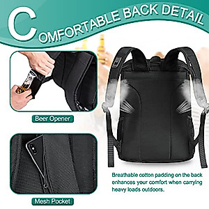 GoHimal Cooler Backpack Insulated Leak Proof 30 Cans Large Capacity with Multiple Pockets Black