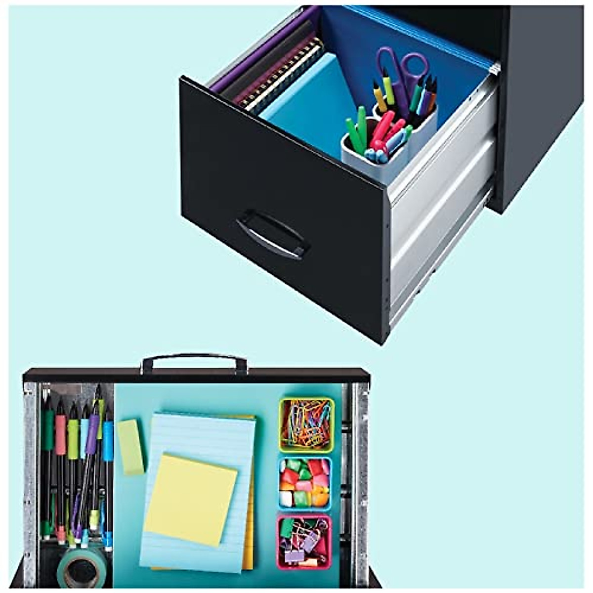 Hirsh Industries Space Solutions 18" D 3 Drawer Metal Organizer File Cabinet Yellow/Goldfinch