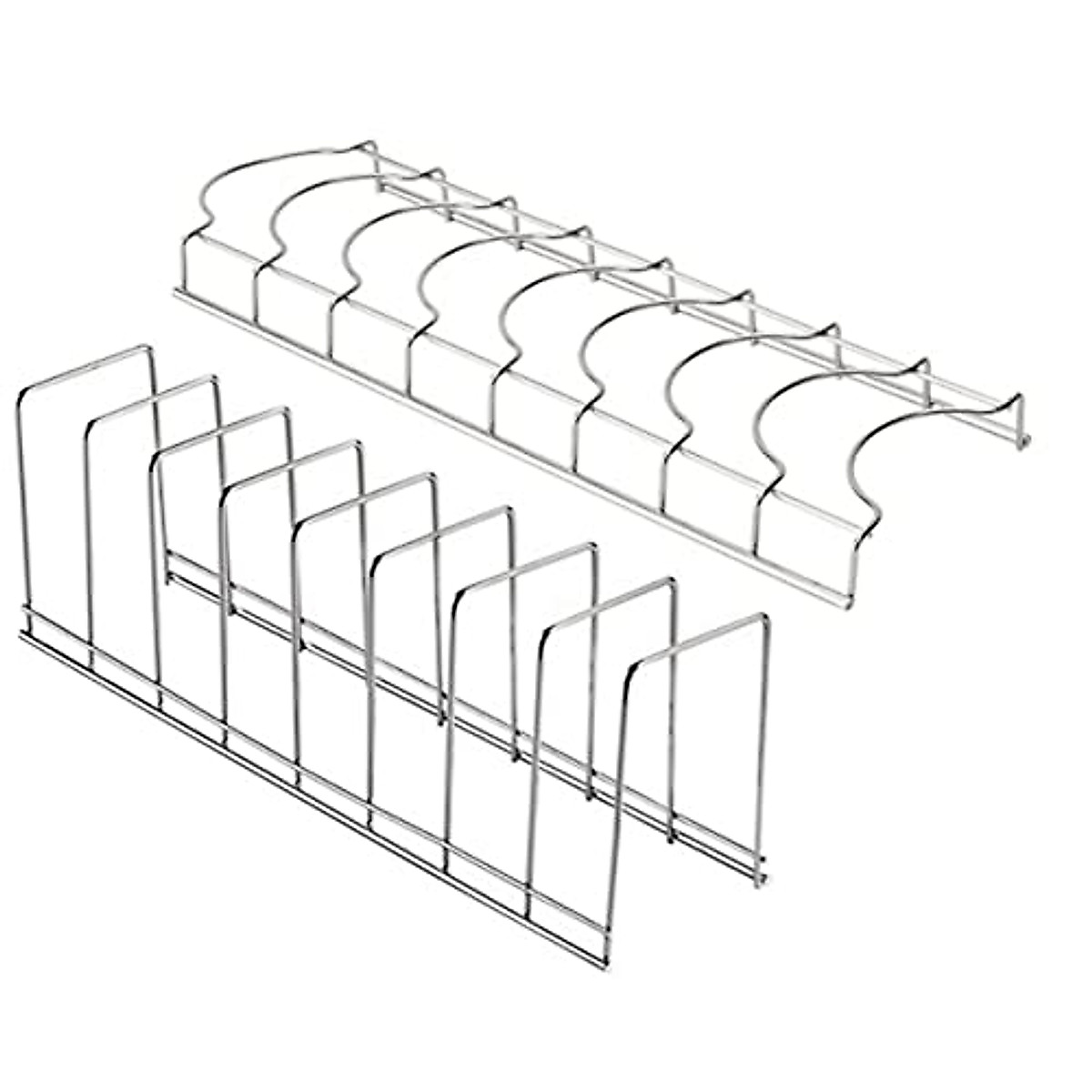 CIYODO 2pcs Dish Drainer Chopping Board Organizer Stand Pan Lid Cover Holder Pantry and Cabinet Organizer Stainless Steel Cookware Stainless Steel Serving Utensils Metal Cabinets Silver