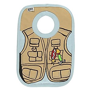 LazyOne Animal-Print Baby Bibs, Cute Baby Shower Gifts, One Size, Fly Fishing, Vest (Fishing, ONE SIZE)