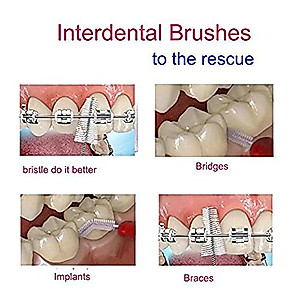 N Noble One 50Pcs Interdental Slim Brushes 0.7-1.2mm Dental Brushes Between Teeth Gum Flosser Picks Tooth Cleaning Tools for Children and Adult