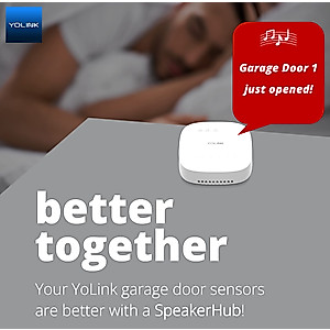 YoLink Garage Door Sensor, Smart Garage Door Position Sensor with Door Left Open Reminders, Hub Required!