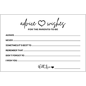 RXBC2011 Advice and Wishes Cards for the parents to be Baby Shower Games Card Advice Card for new Mommy and Daddy Pack of 50