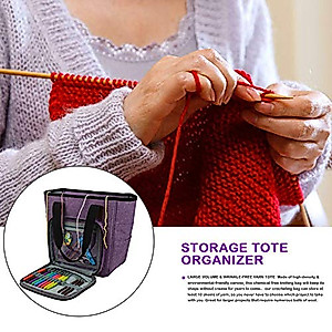 YOUNGL Knitting Bag - Large Capacity Yarn Storage Bag Portable Knitting Tote Bag Carrying Storage Bag for Yarn and Unfinished Project, High Capacity, Easy to Carry Crochet Hooks