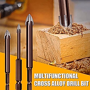 QRTU 5 Pcs Efficient Universal Drilling Tool,Drill Bit Set Thickened High Hardness Accessory Tool,YG6X Alloy Drill Bit Set Drill to the Bottom,Hard Alloy Drill Bits Set for Glass,Plastic,Tile