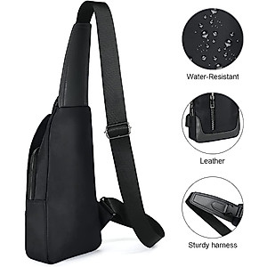 Fenerda Sling Bag for Men Women Shoulder Backpack with USB Charger Port Crossbody Shoulder Chest Bags for Outdoor Hiking, Cycling Camping