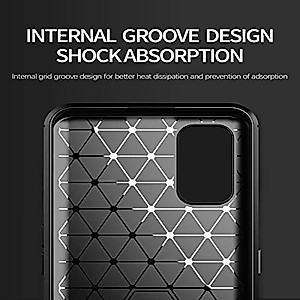 KOARWVC Phone Case for Realme 7 Pro Case RMX2170 Case Carbon Fiber Shockproof Rugged Shield Anti-Scratch Soft TPU Back Cover Protective Cases for Realme 7 Pro (Black)
