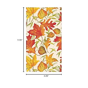 Caspari Woodland Leaves Paper Guest Towel Napkins in Ivory - Two Packs of 15