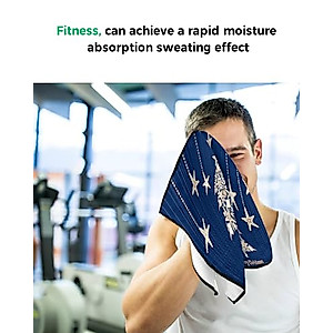 Golf Towel Christmas Summer Starfish Conch Xmas Tree,Waffle Pattern Microfiber Club Cleaner Golf Towels with Carabiner Clip for Women Men Dad,Navy Blue Stripe Golf Towel for Golf Bags,24x16in