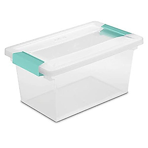 STERILITE 1962 Medium Clip Box w/ Blue Latches Pack of 8