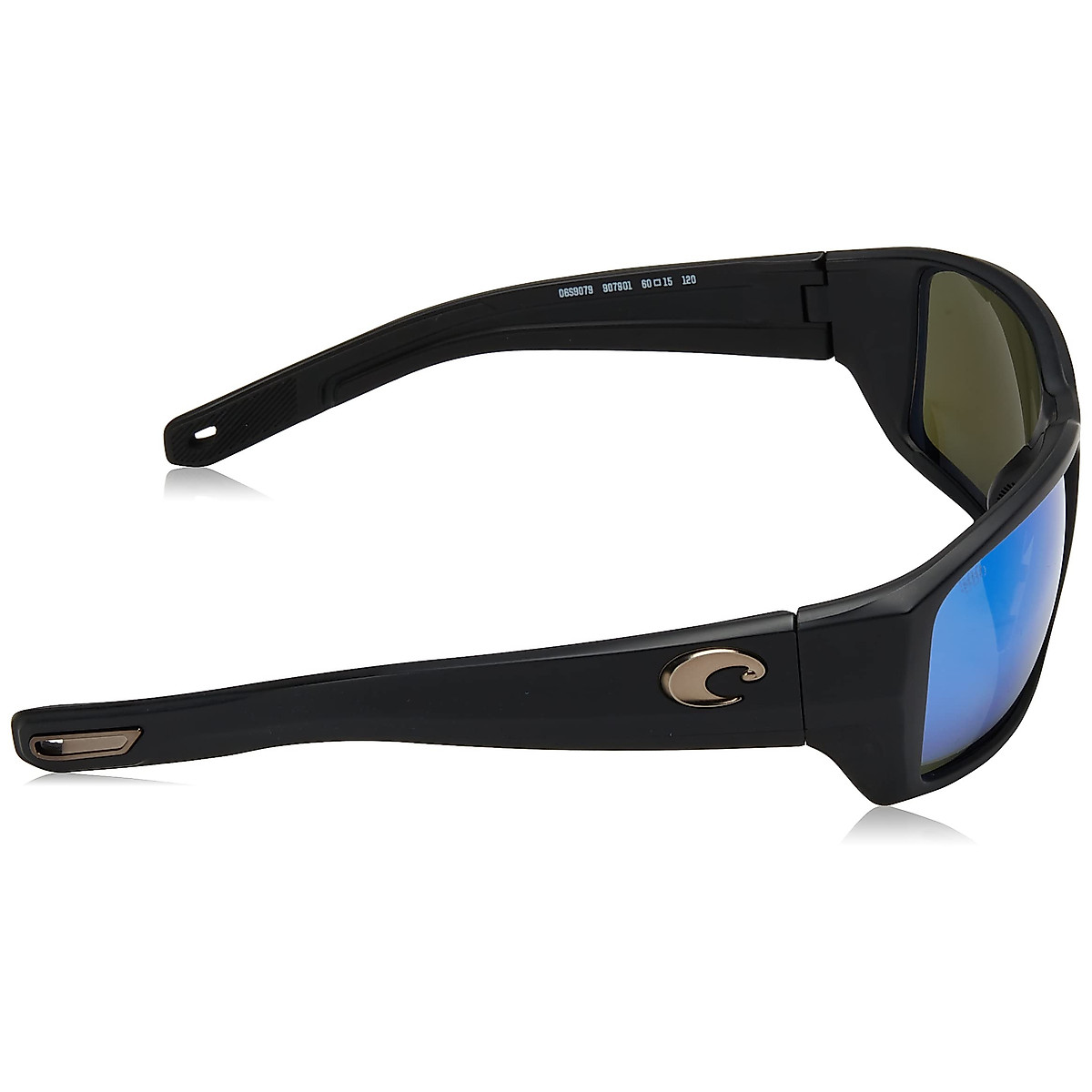 Costa Del Mar Man Sunglasses Matte Black Frame - Blue Mirror Lenses, 60MM